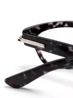Alexander McQueen Tortoiseshell-effect Square Frame Glasses - Black