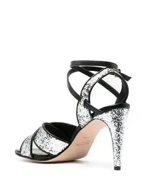 Red Valentino 95mm Glitter Ankle-strap Sandals