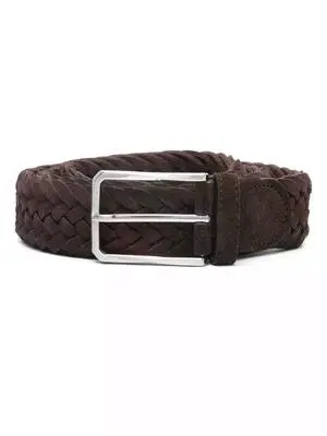 Canali Braided Suede Belt - Brown