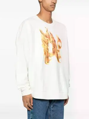 Palm Angels Logo-flame Print Sweatshirt