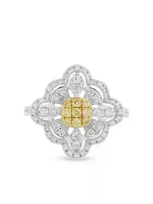 HYT JEWELRY 18kt Gold And Platinum Diamond Ring - Silver