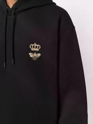 Dolce & Gabbana Embroidered Cotton-blend Hoodie - Black