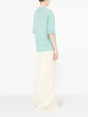 MAISON MARGIELA Short-sleeve Hemp Polo Top - Blue