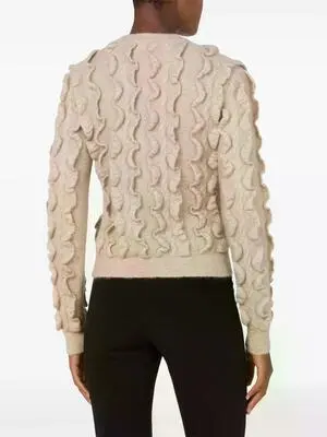 Moschino Ruffled Wool Blend Cardigan