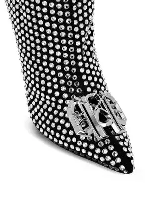 Philipp Plein Rhinestone Embellished Over The Knee Boots