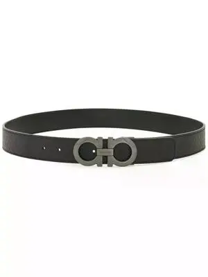FERRAGAMO Reversible Gancini Belt - Black
