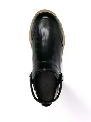 Fendi Ff-embroidered Leather Clogs
