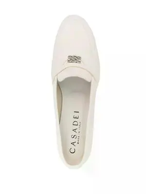 Casadei Antilope Leather Loafers - Neutrals