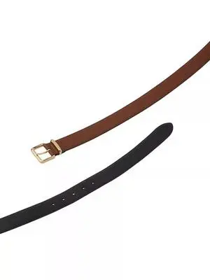 Miu Miu Leather Belt With Engraved Logo - Brown