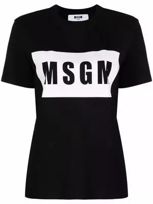 MSGM Logo-print Cotton T-shirt - Black
