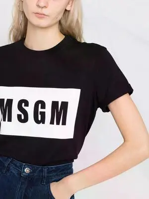 MSGM Logo-print Cotton T-shirt - Black