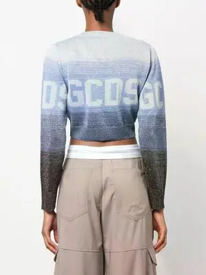 Gcds Intarsia-knit Logo Cropped Jumper