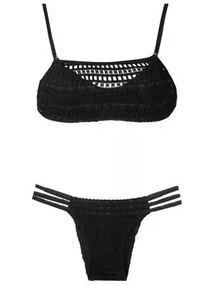 AMIR SLAMA Open-knit Bikini Set - Black