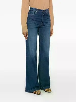 TWINSET Logo-engraved Button Jeans