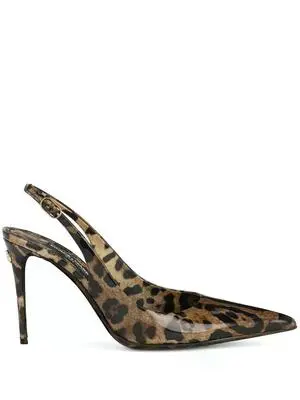 Dolce & Gabbana Leopard-print Slingback Pumps