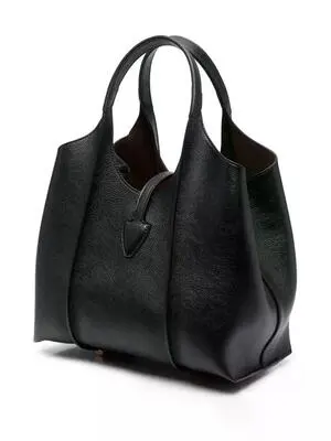 TOD'S Timeless Logo-plaque Tote Bag - Black