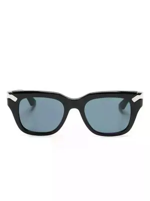Alexander McQueen Logo-engraved Square-frame Sunglasses - Black