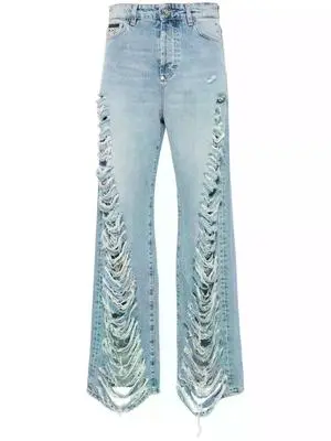 Philipp Plein Ripped Denim Trousers