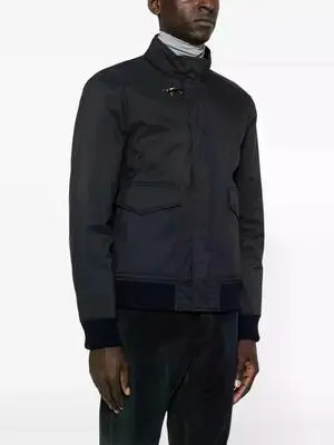 FAY Mock Neck Zip-up Bomber Jacket - Blue
