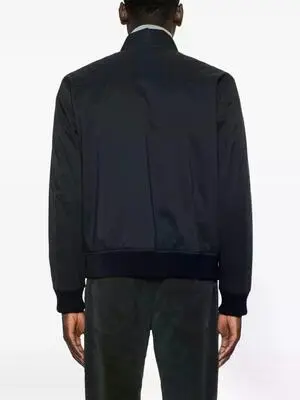 FAY Mock Neck Zip-up Bomber Jacket - Blue