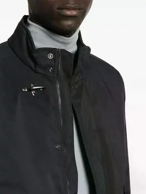 FAY Mock Neck Zip-up Bomber Jacket - Blue