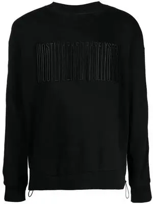 MOSTLY HEARD RARELY SEEN Logo-embroidered Hybrid Sweatshirt - Black