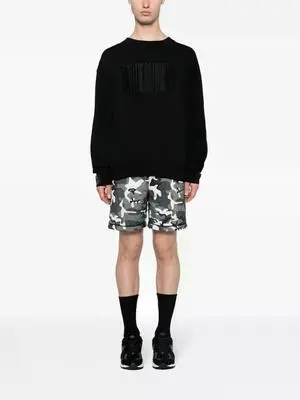 MOSTLY HEARD RARELY SEEN Logo-embroidered Hybrid Sweatshirt - Black
