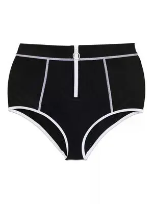 DUSKII High-waisted Zipped Swim Bottom - Black