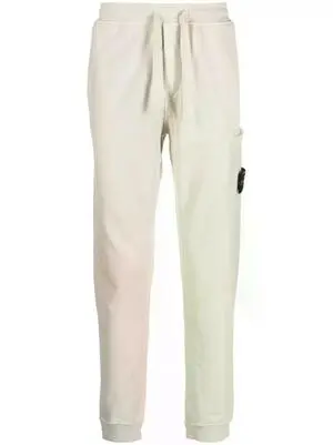 Stone Island Compass-patch Cotton Track Pants - Neutrals