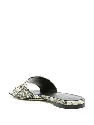 AeydĒ Anna Snake-print Leather Flats