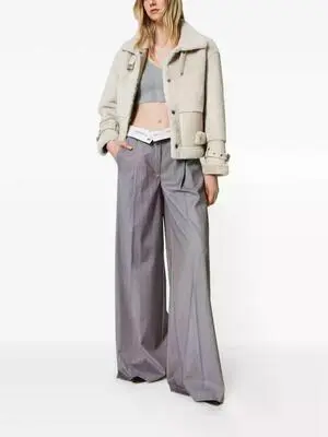 TWINSET Pinstripe Wide-leg Trousers