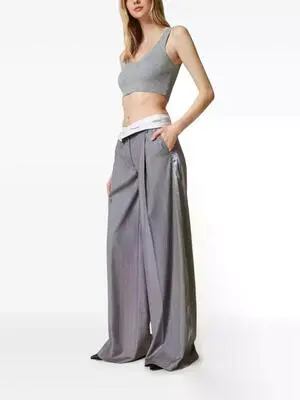 TWINSET Pinstripe Wide-leg Trousers