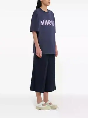 Marni Logo-print Cotton T-shirt - Blue