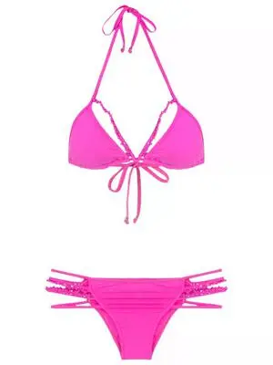 AMIR SLAMA Beaded-strap Triangle Bikini - Pink
