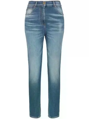 Balmain Logo-plaque Slim-cut Jeans