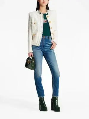 Balmain Logo-plaque Slim-cut Jeans
