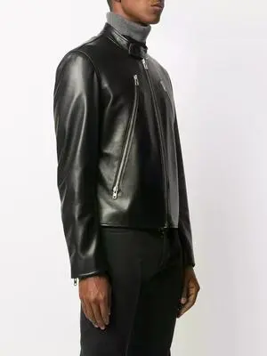 MAISON MARGIELA Leather Mock Neck Jacket