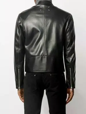 MAISON MARGIELA Leather Mock Neck Jacket