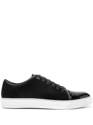 LANVIN Cap-toe Suede Sneakers - Black