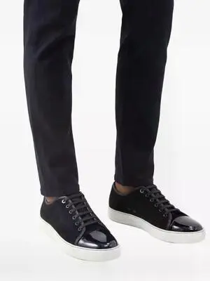 LANVIN Cap-toe Suede Sneakers - Black