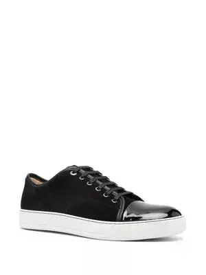 LANVIN Cap-toe Suede Sneakers - Black