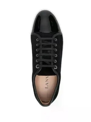 LANVIN Cap-toe Suede Sneakers - Black