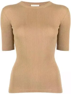 Khaite The Ange Rib-knit Top - Brown