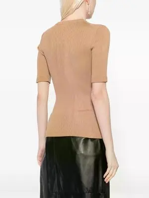 Khaite The Ange Rib-knit Top - Brown