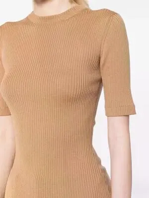 Khaite The Ange Rib-knit Top - Brown