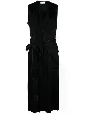 Victoria Beckham Belted Sleeveless Midi Dress