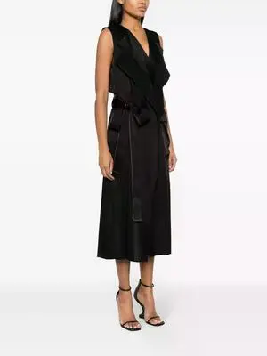 Victoria Beckham Belted Sleeveless Midi Dress
