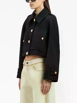 Palm Angels Virgin-wool Blend Cropped Coat