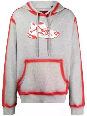 MOSTLY HEARD RARELY SEEN 8-BIT 8-bit Red Runner Graphic-print Cotton Hoodie - Grey