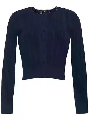 Adam Lippes Pointelle-knit Cardigan - Blue